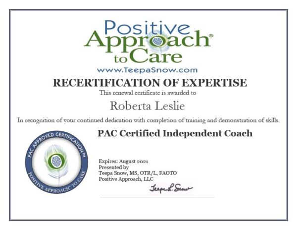 I Am Now a PAC Certified Independent Coach!! - Aging My Way Home Care